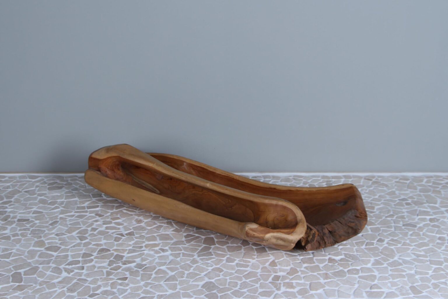 Suarhouten schaal groot met handvat - Badkamer Exclusief