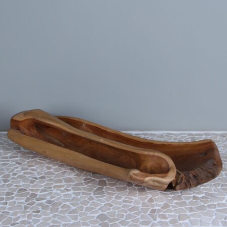 Suarhouten schaal groot met handvat - Badkamer Exclusief