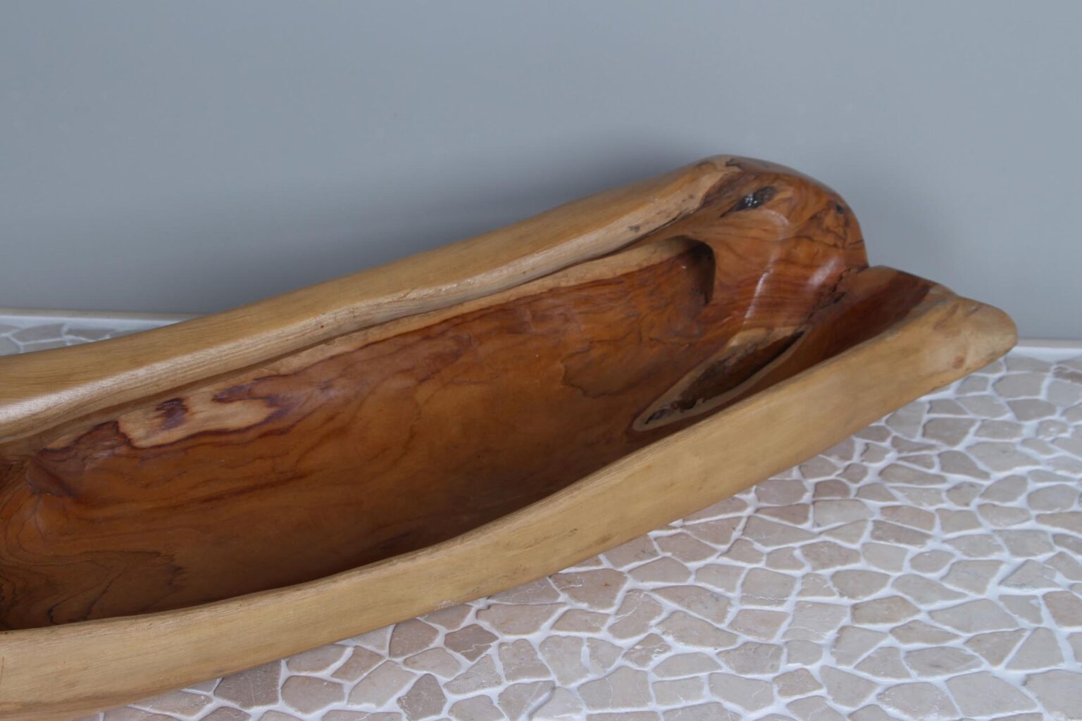 Suarhouten schaal groot met handvat - Badkamer Exclusief